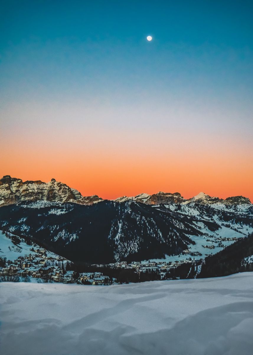 'Twilight Snow Mountains 2' Poster, picture, metal print, paint by ...