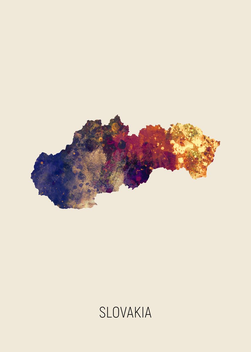 'Slovakia Map' Poster by Michael Tompsett | Displate