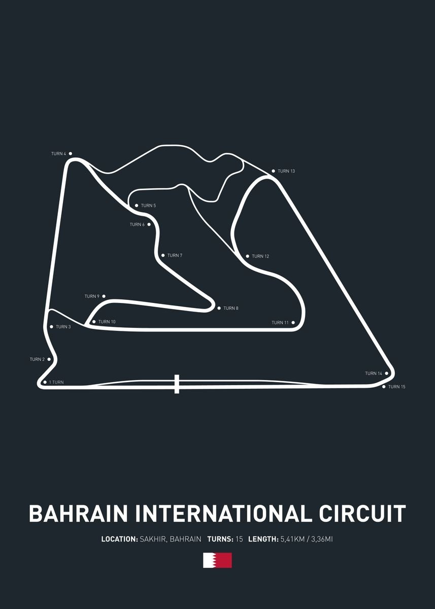'Bahrain Circuit' Poster, picture, metal print, paint by Denyon Emmens ...