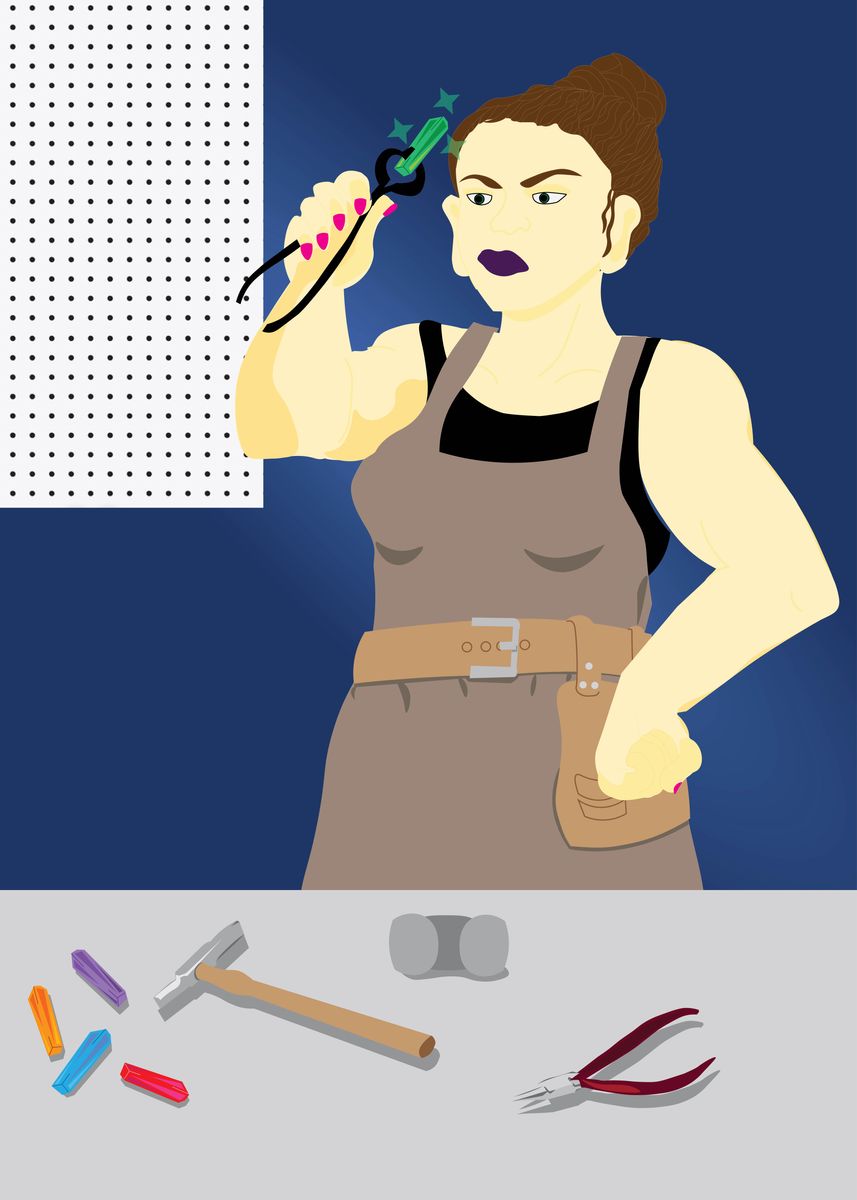 'Crafting Dwarf' Poster, picture, metal print, paint by Km3ellis | Displate