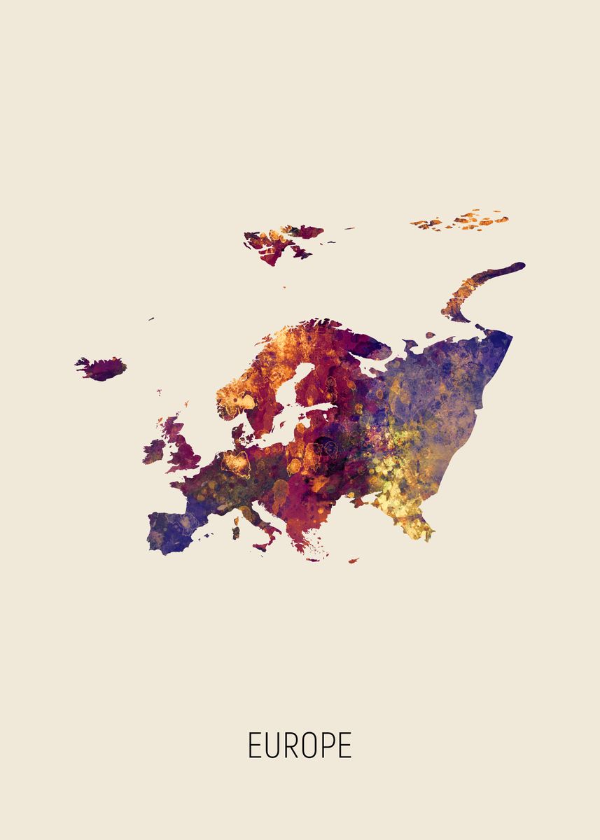 'Europe Map' Poster by Michael Tompsett | Displate