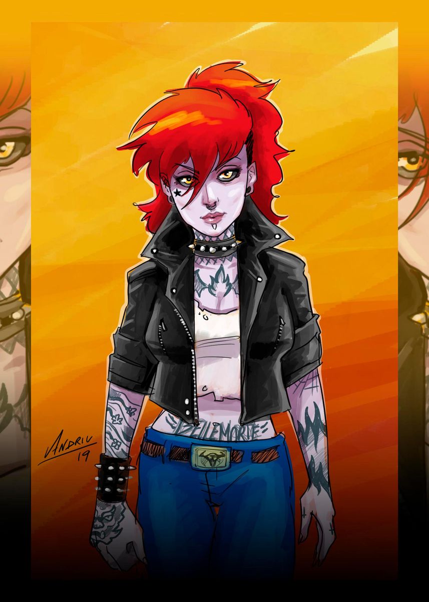 'Zombie Rocker Girl' Poster, picture, metal print, paint by Andriu ...