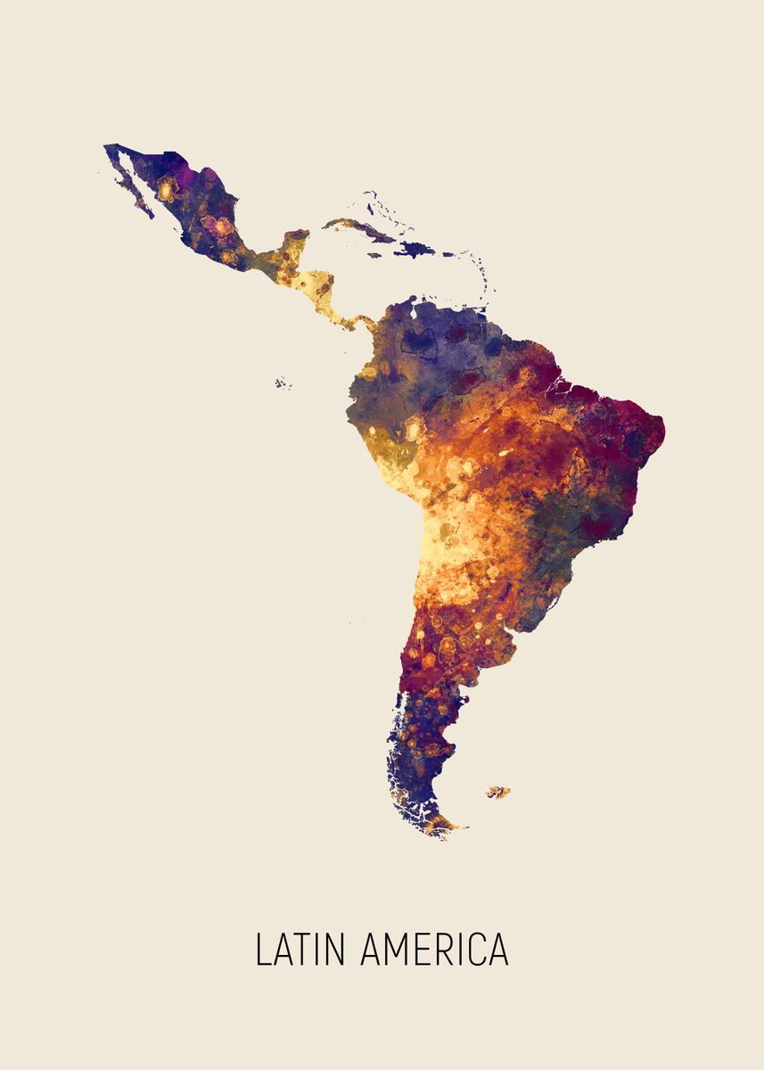 'Latin America Map' Poster by Michael Tompsett | Displate