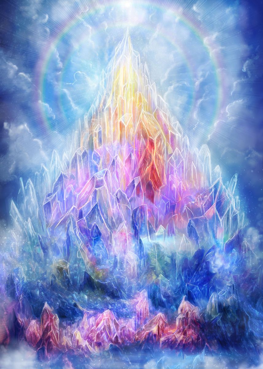 'Crystal Peak' Poster, picture, metal print, paint by Louis Dyer | Displate