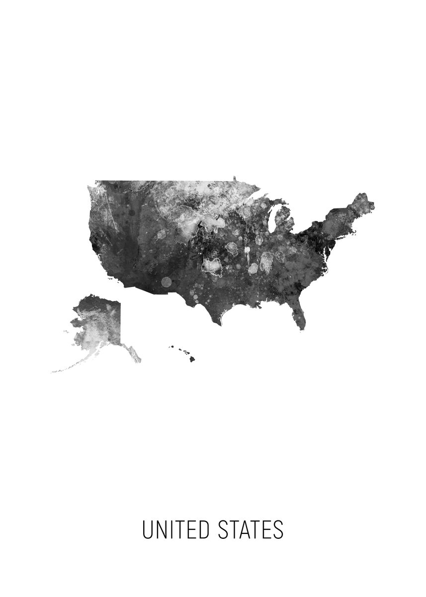 'United States Map' Poster, picture, metal print, paint by Michael ...