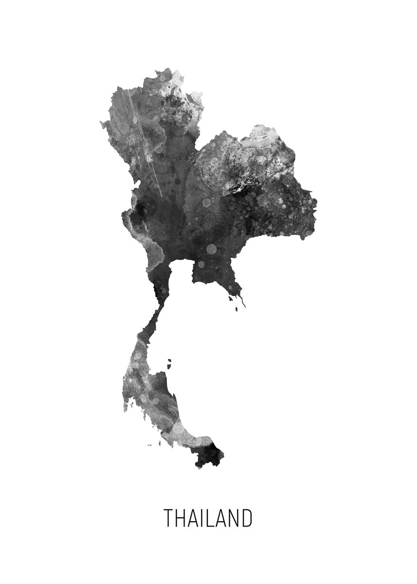 'Thailand Map' Poster by Michael Tompsett | Displate