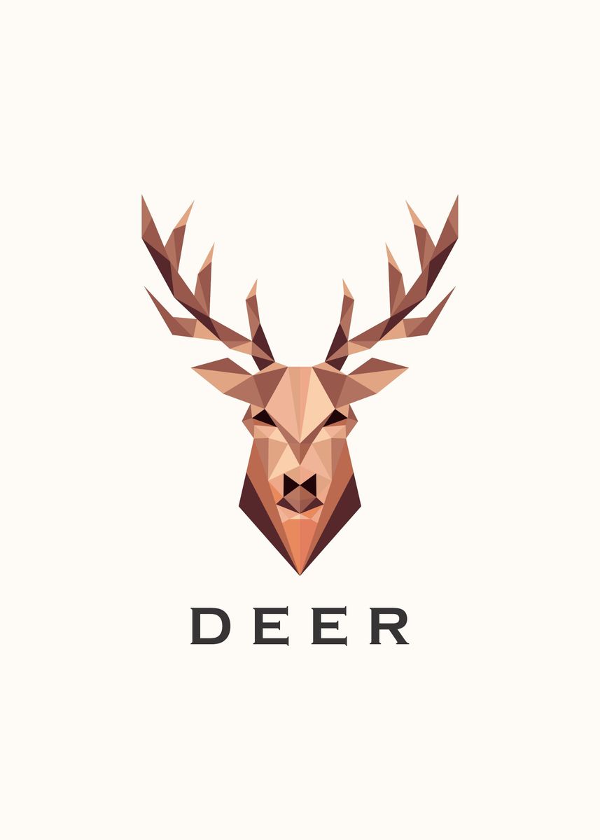 'deer polygonal' Poster, picture, metal print, paint by arthuro designs ...