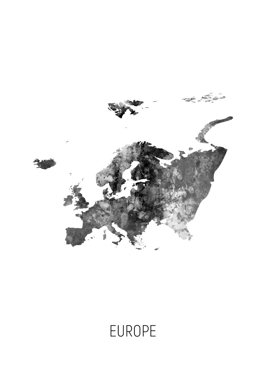 'Europe Map' Poster, picture, metal print, paint by Michael Tompsett ...