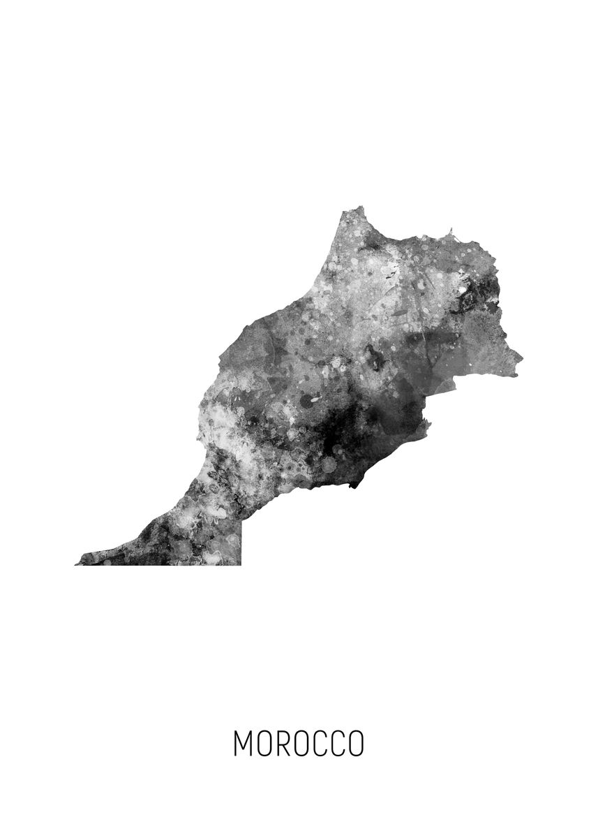 'Morocco Map' Poster, picture, metal print, paint by Michael Tompsett ...