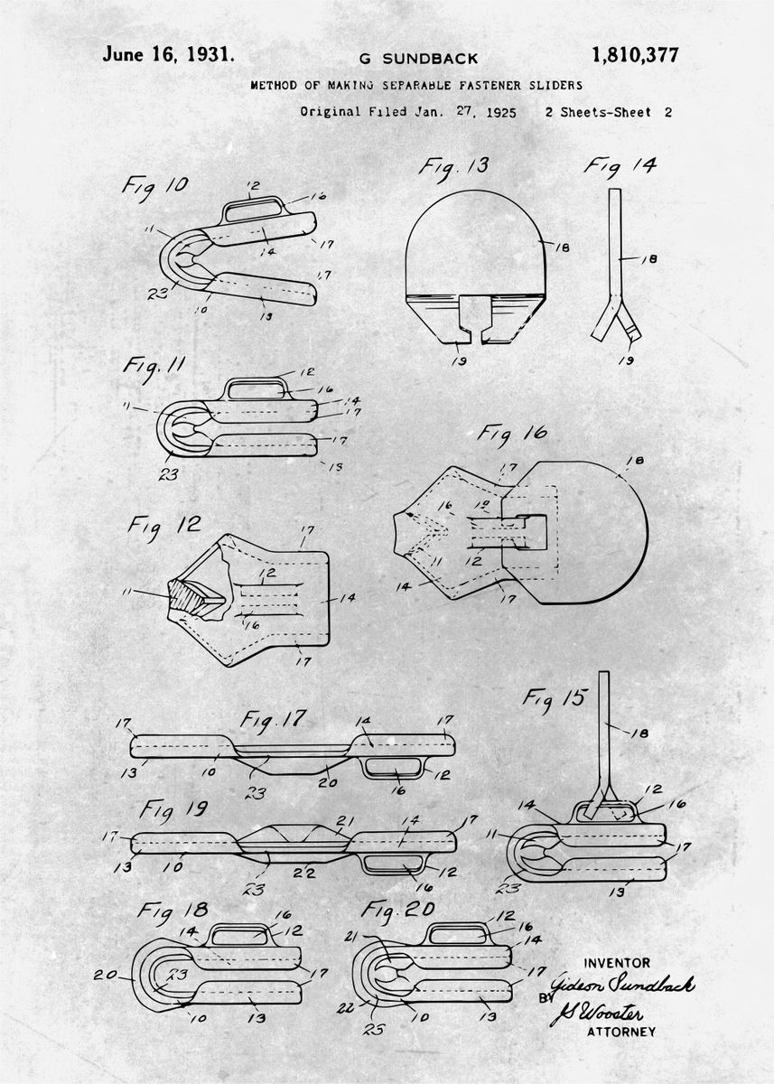 'No337 Separable fastener' Poster, picture, metal print, paint by ...