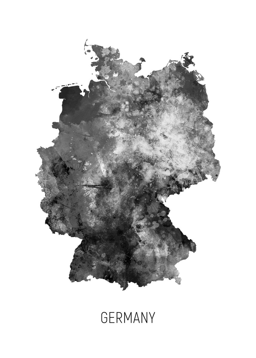 'Germany Map' Poster, picture, metal print, paint by Michael Tompsett ...