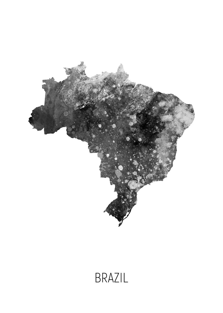 'Brazil Map' Poster by Michael Tompsett | Displate