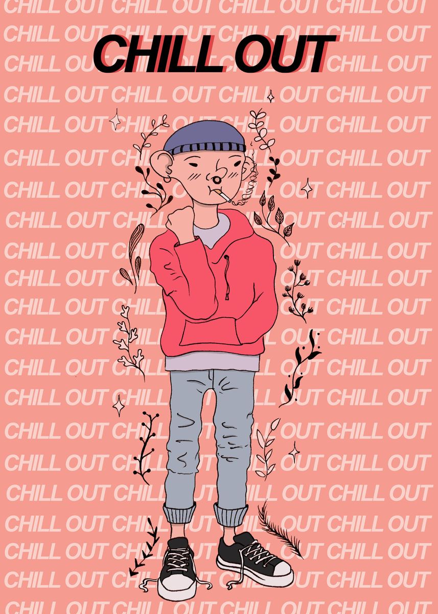 'Chill Out' Poster, picture, metal print, paint by Julia Troya | Displate