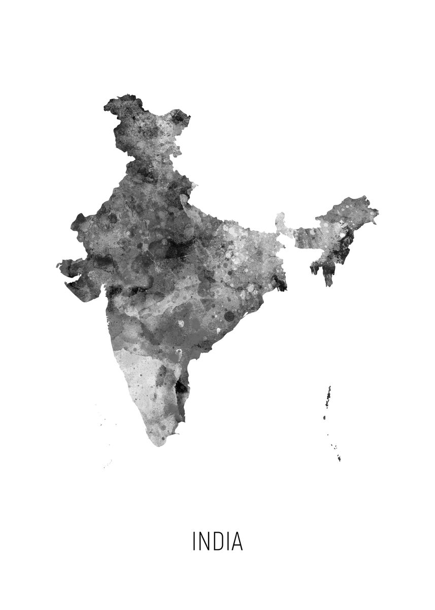 'India Map' Poster, picture, metal print, paint by Michael Tompsett ...