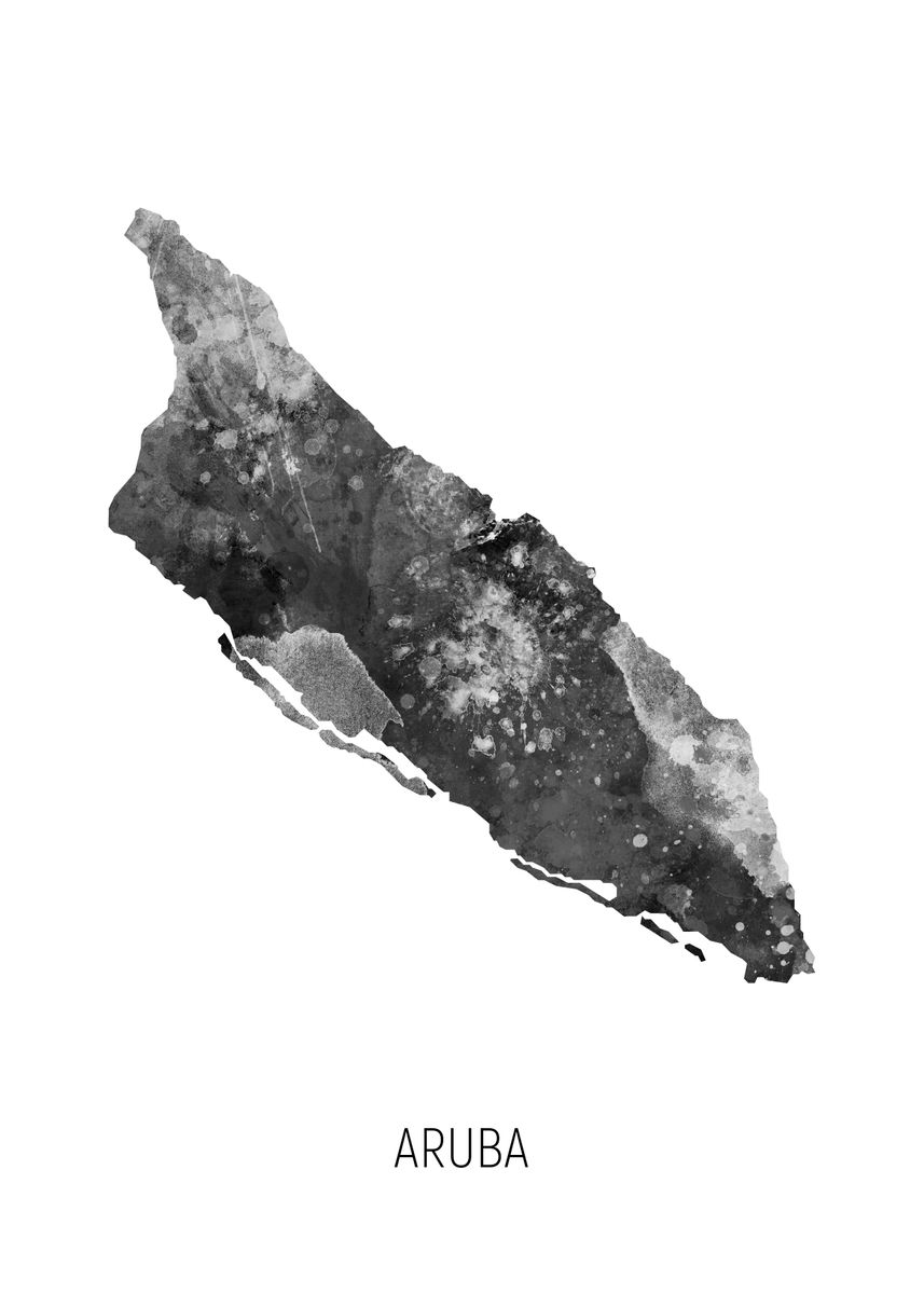 'Aruba Map' Poster, picture, metal print, paint by Michael Tompsett ...