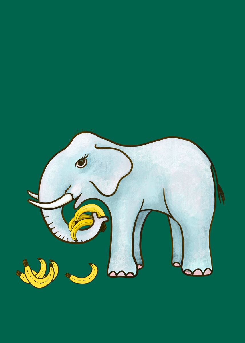 'Elephant Bananas' Poster by | Displate