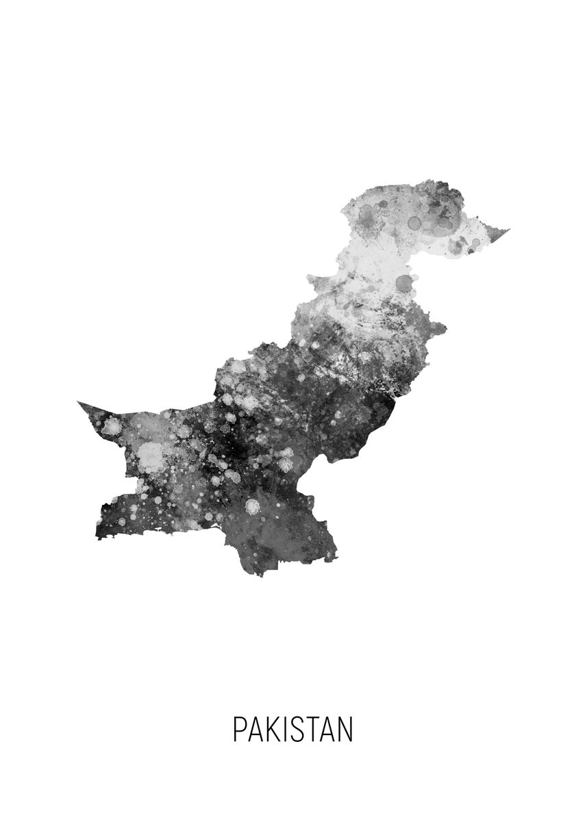 'Pakistan Map' Poster, picture, metal print, paint by Michael Tompsett ...