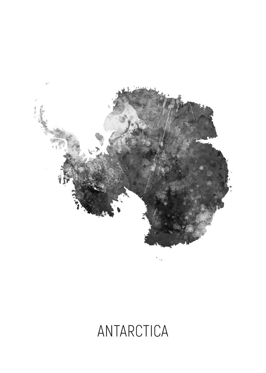 'Antarctica Map' Poster, picture, metal print, paint by Michael ...