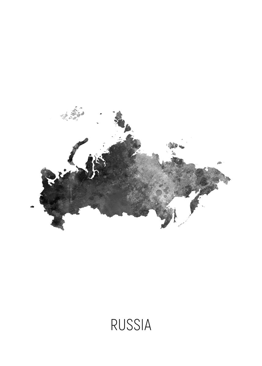 'Russia Map' Poster, picture, metal print, paint by Michael Tompsett ...