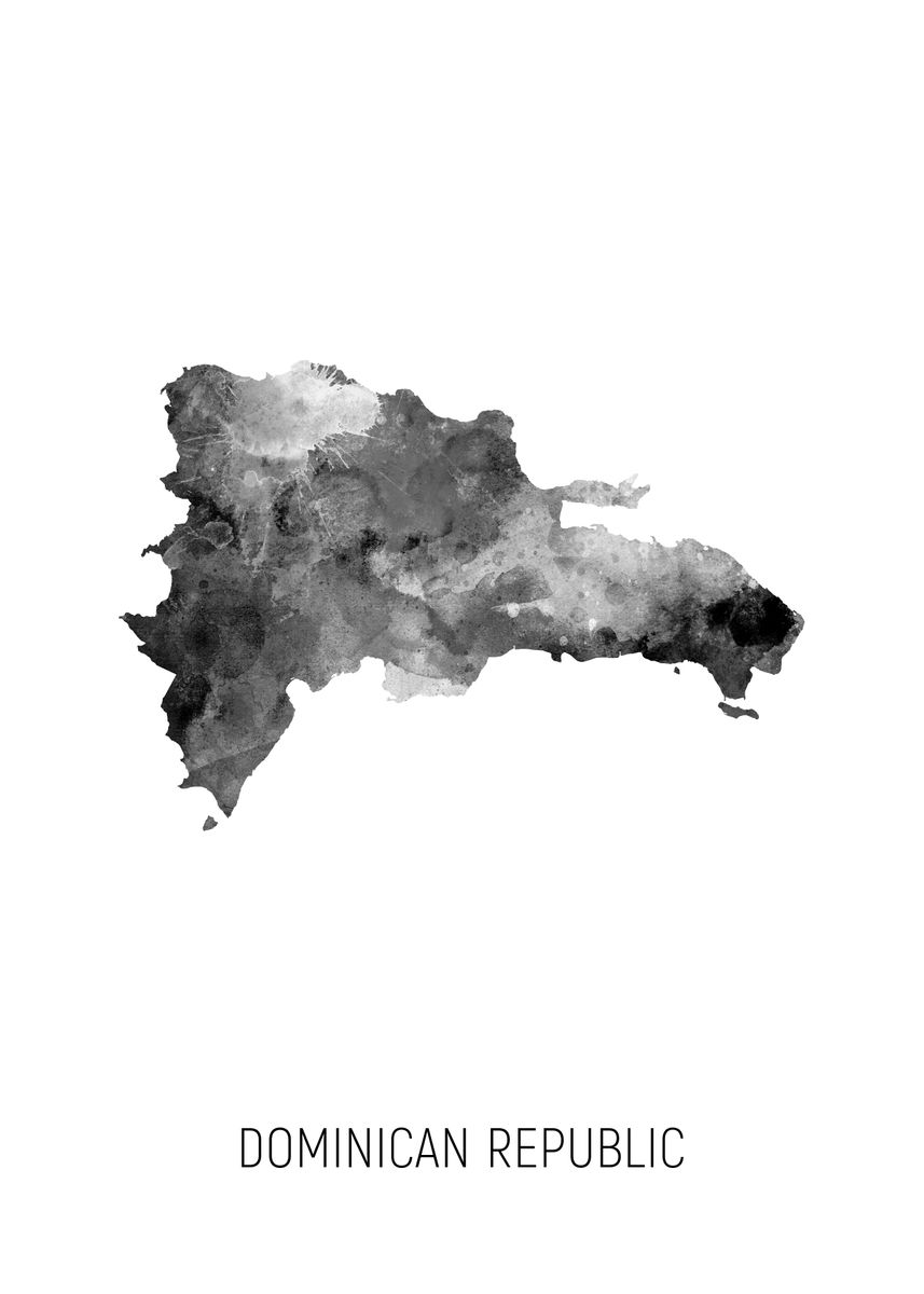 'Dominican Republic Map' Poster by Michael Tompsett | Displate
