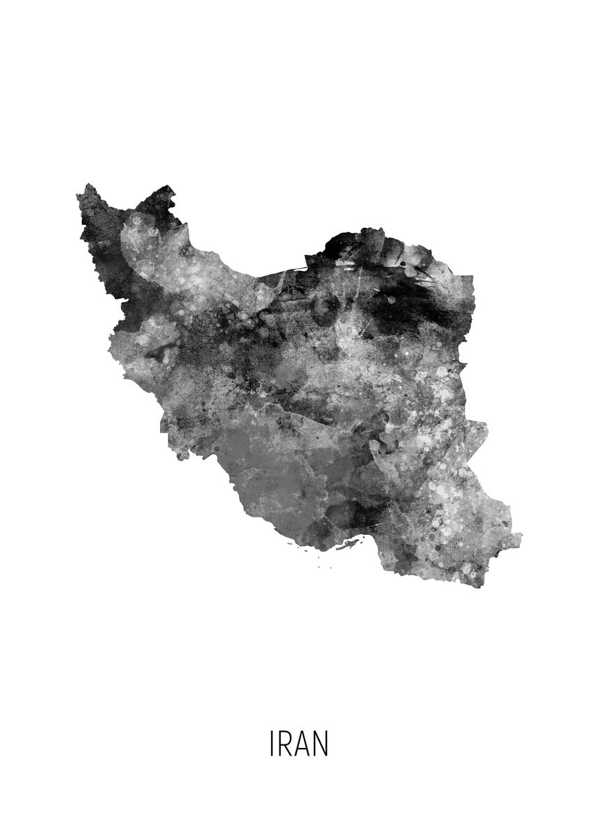 'Iran Map' Poster, picture, metal print, paint by Michael Tompsett ...