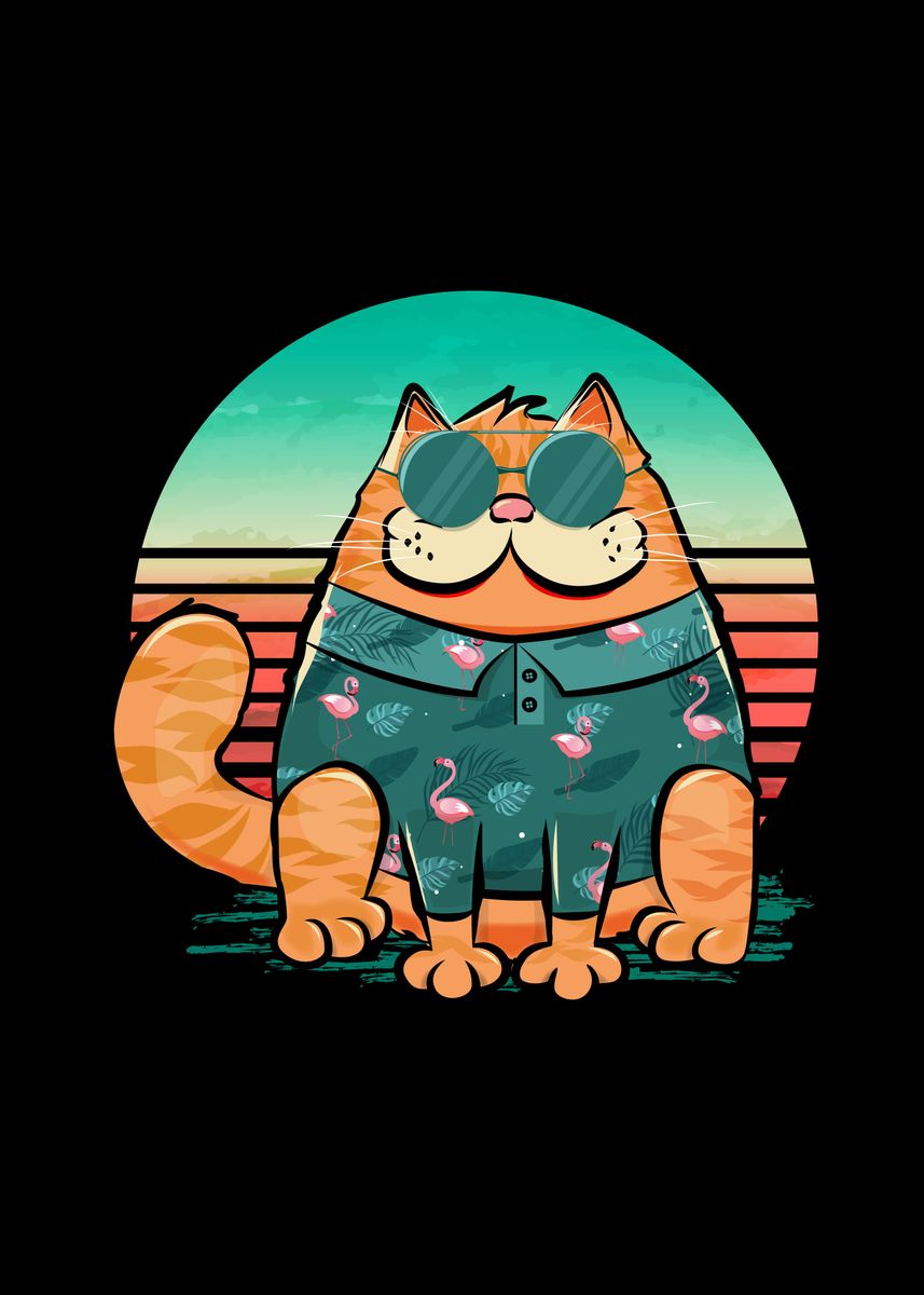 'Chill Cat' Poster, picture, metal print, paint by EDM Project | Displate