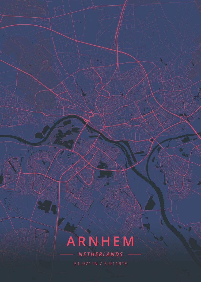 'Arnhem Netherlands' Poster by Designer Map Art | Displate