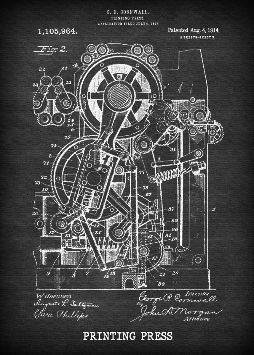 'PRINTING PRESS' Poster, picture, metal print, paint by Blueprint ...