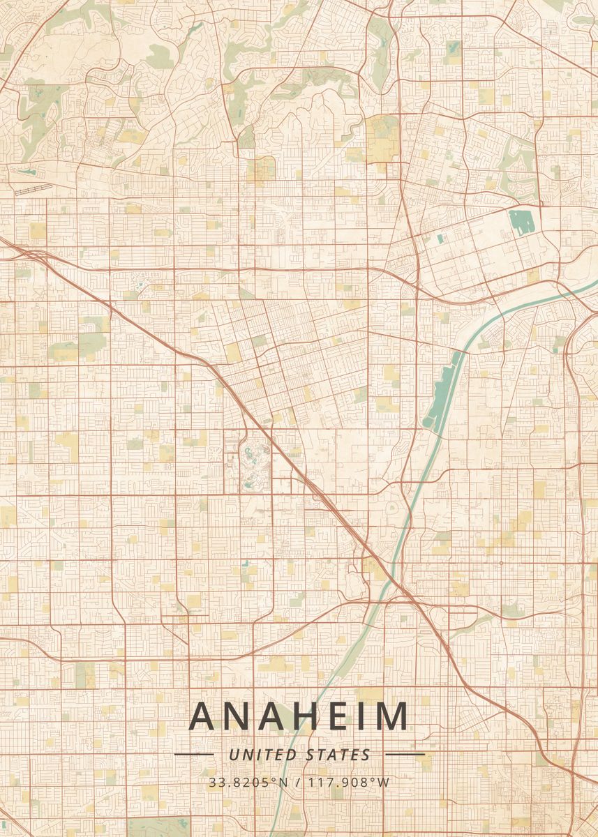 'Anaheim United States' Poster, picture, metal print, paint by Designer ...