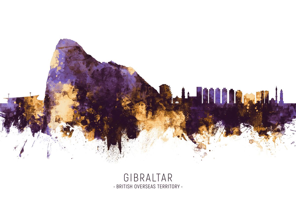'Gibraltar Skyline' Poster by Michael Tompsett | Displate