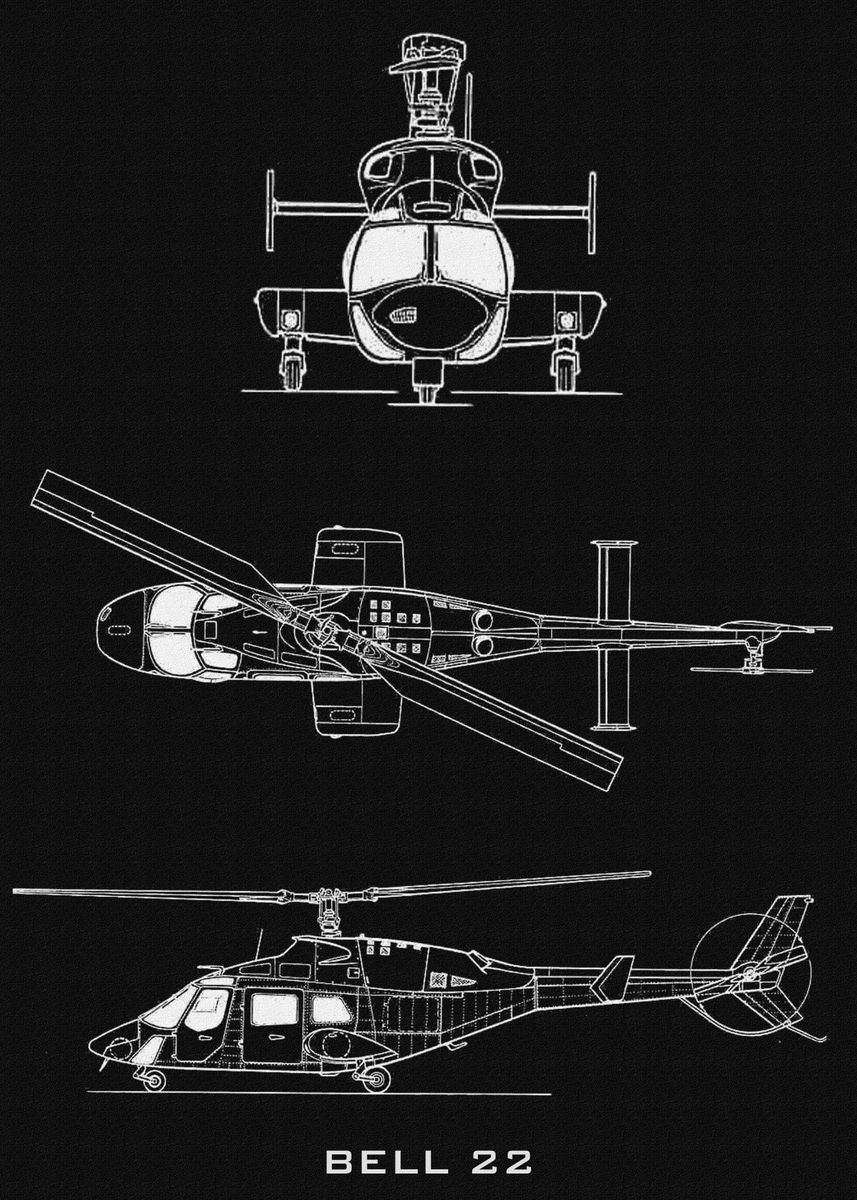 'BELL 22' Poster, picture, metal print, paint by Blueprint Expert ...
