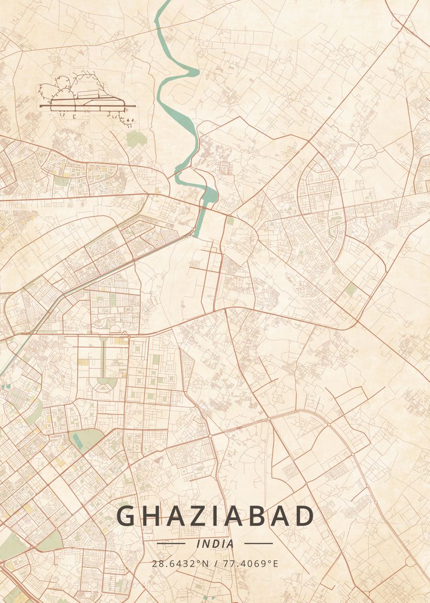 'Ghaziabad India' Poster by Designer Map Art | Displate