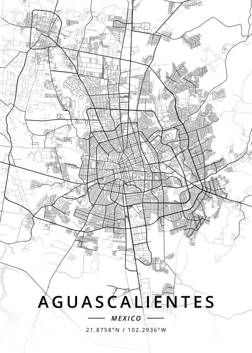'Aguascalientes Mexico' Poster, picture, metal print, paint by Designer ...