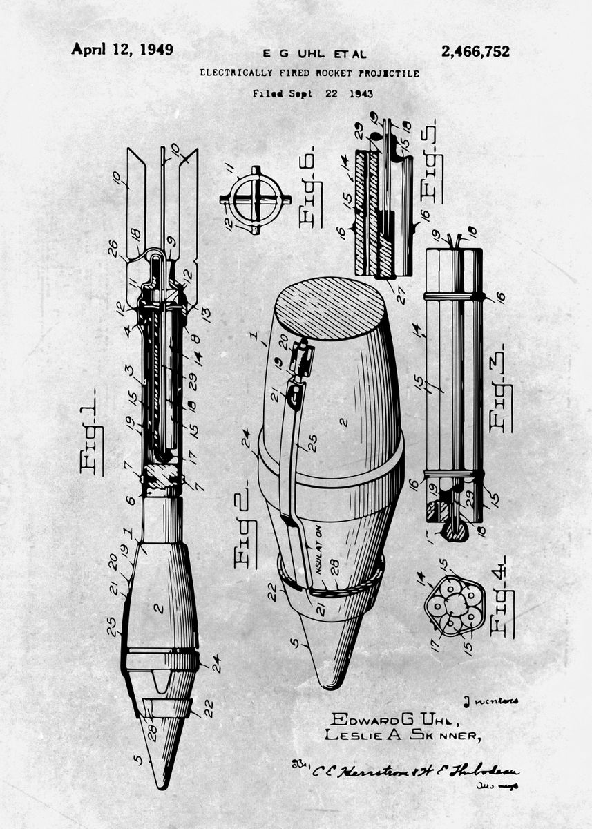 'No394 Rocket projectile' Poster, picture, metal print, paint by Xavier ...