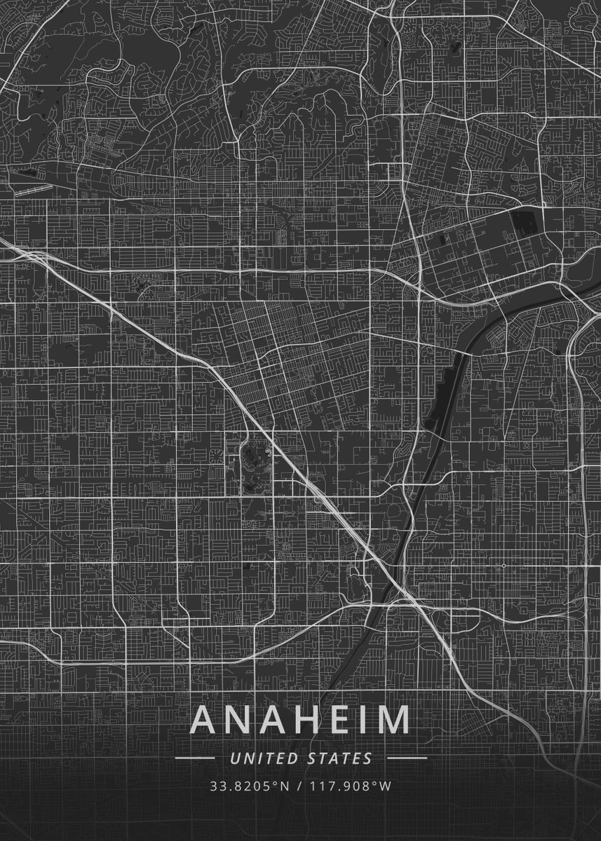 'Anaheim United States' Poster by Designer Map Art | Displate