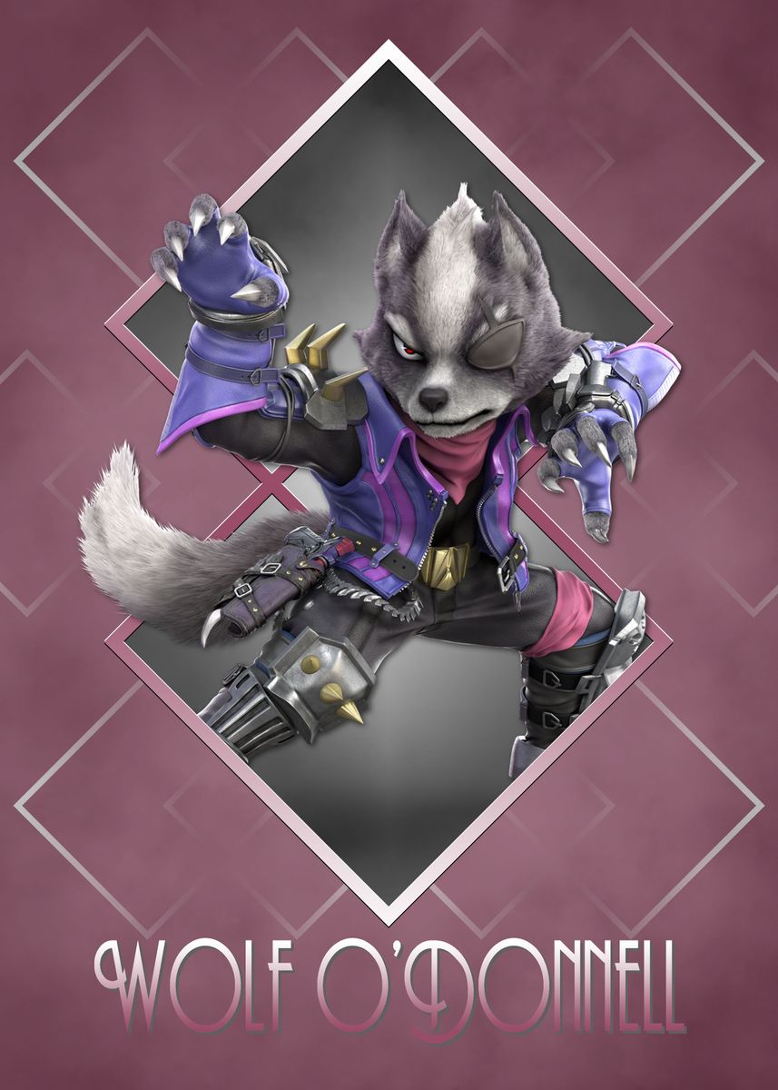 'Art Deco Wolf ODonnell' Poster, picture, metal print, paint by Gemini Phoenix | Displate