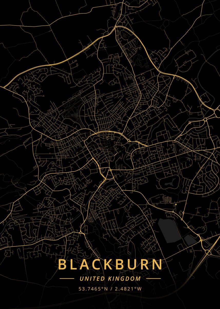 'Blackburn United Kingdom' Poster, picture, metal print, paint by ...