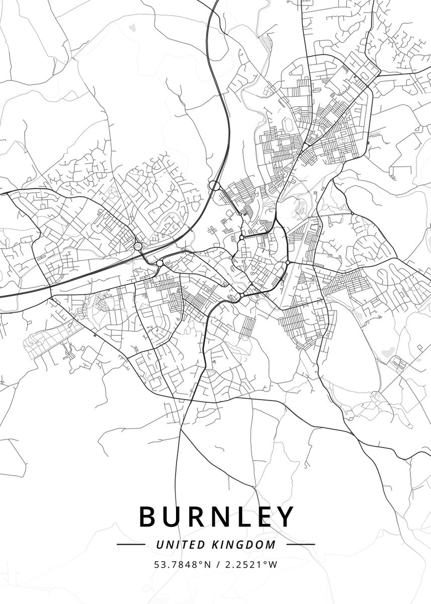 'Burnley United Kingdom' Poster, picture, metal print, paint by ...