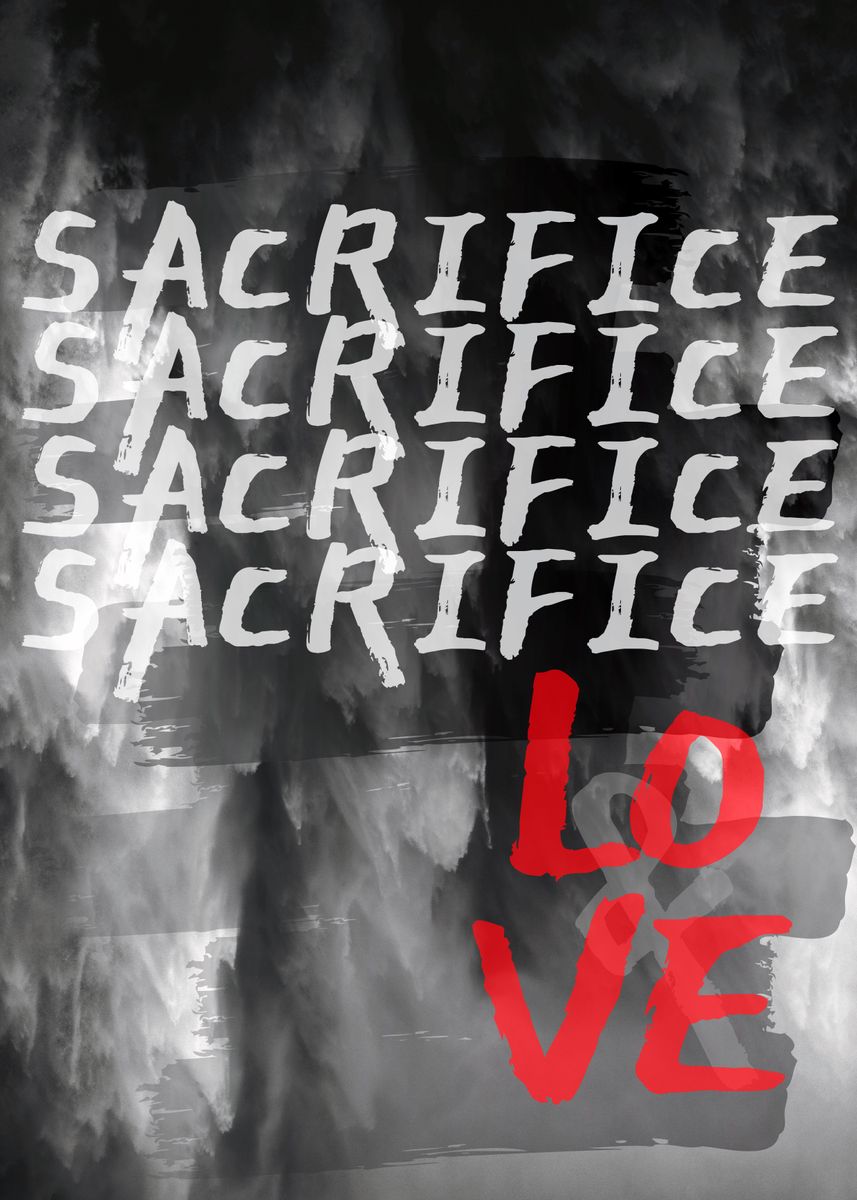 'LOVE and SACRIFICE' Poster, picture, metal print, paint by Noel Bagos ...
