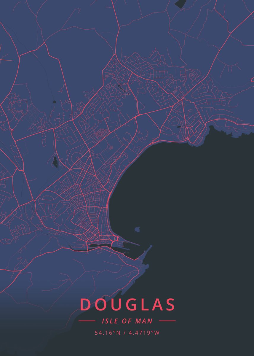 'Douglas Isle of Man' Poster by Designer Map Art | Displate