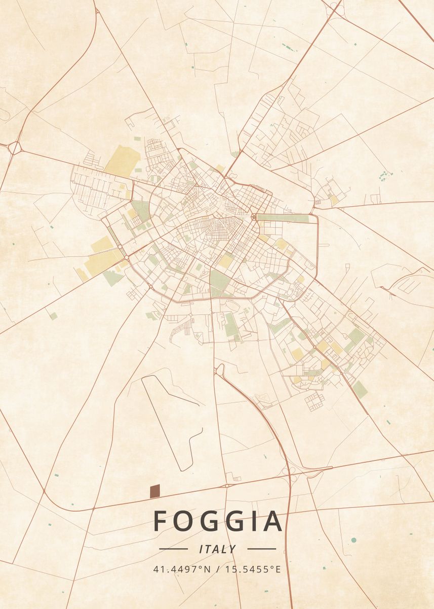 'Foggia Italy' Poster by Designer Map Art | Displate