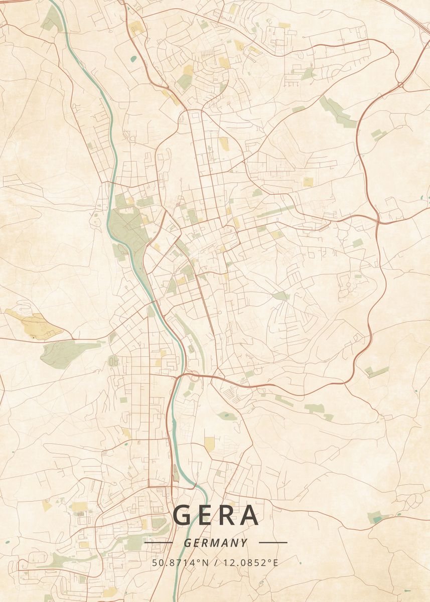 'Gera Germany' Poster by Designer Map Art | Displate