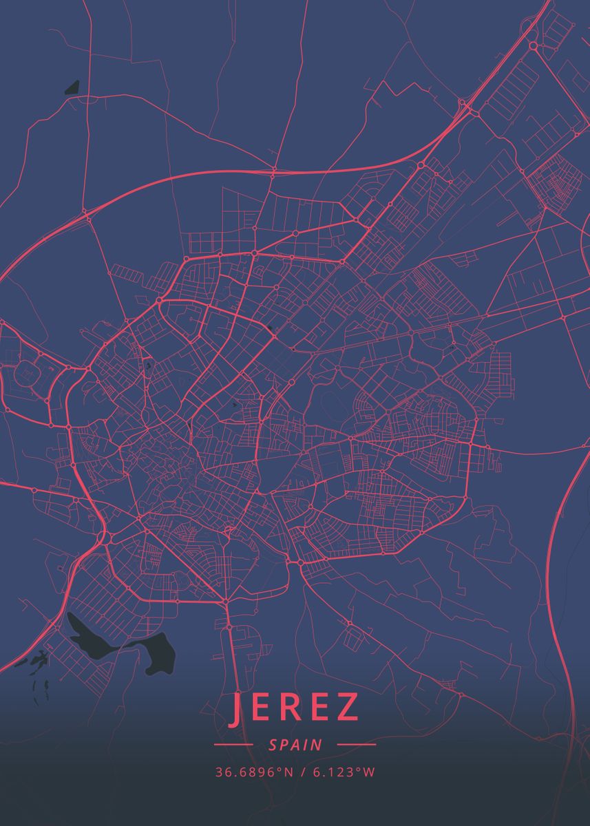 'Jerez Spain' Poster by Designer Map Art | Displate