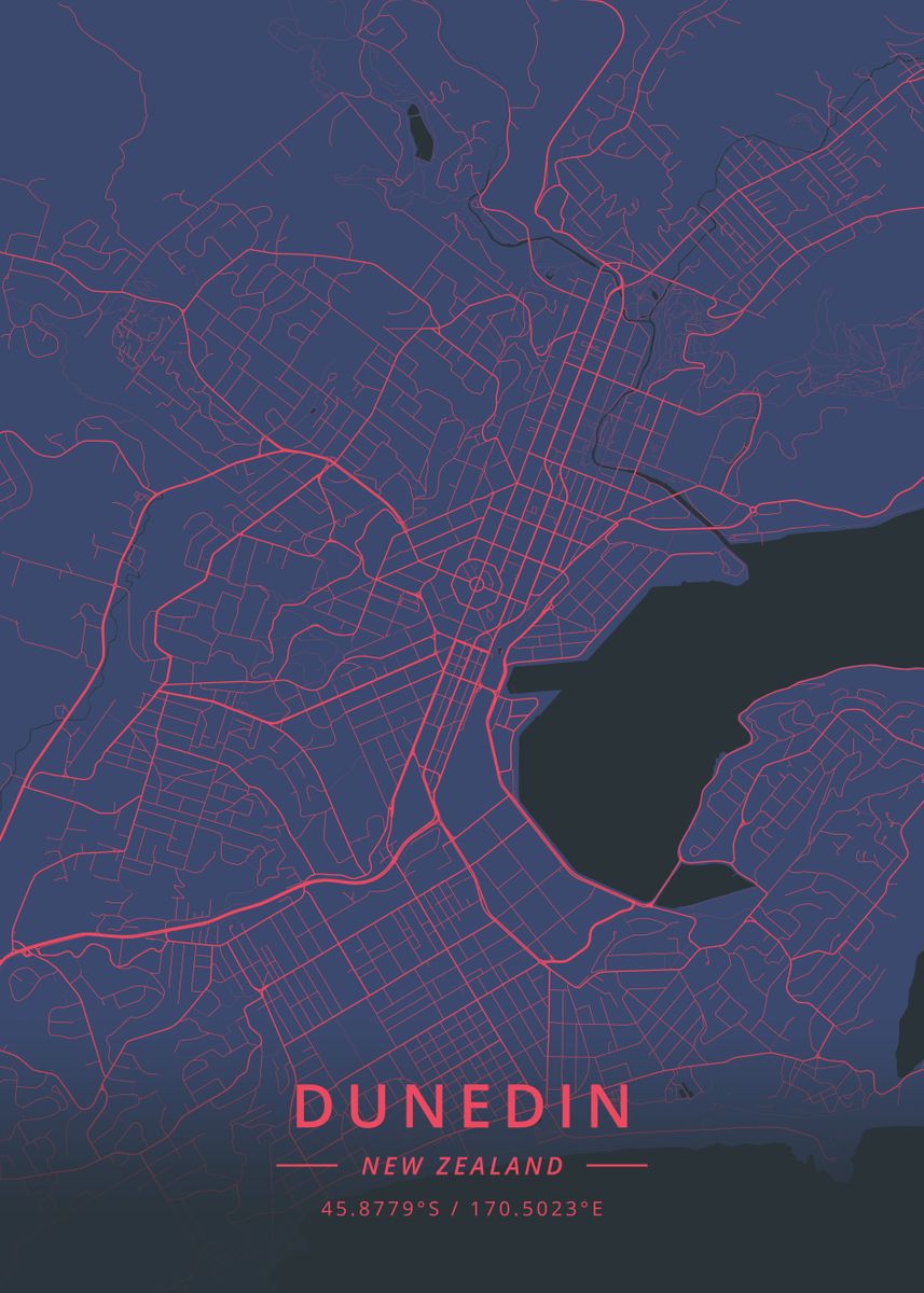 'Dunedin New Zealand' Poster, picture, metal print, paint by Designer ...