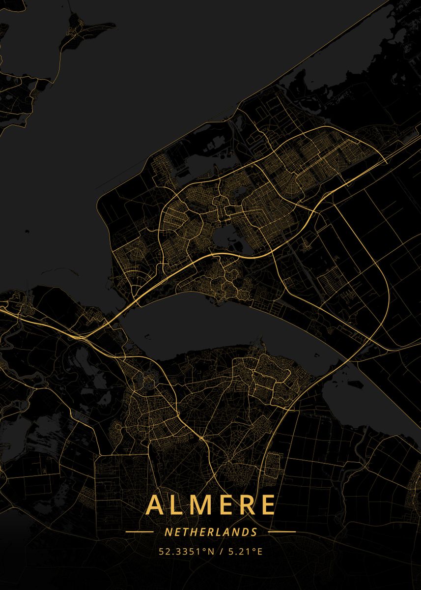 'Almere Netherlands' Poster, picture, metal print, paint by Designer ...