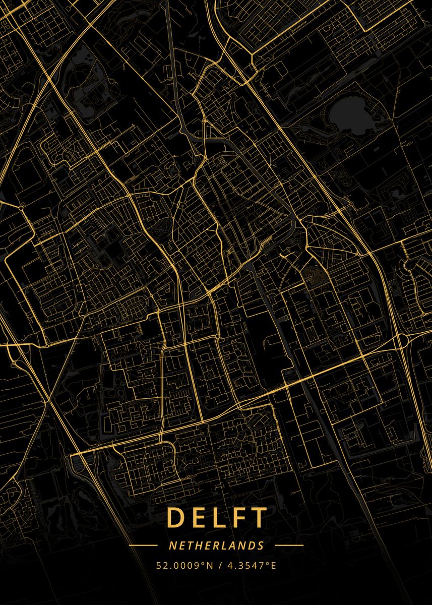 'Delft Netherlands' Poster by Designer Map Art | Displate