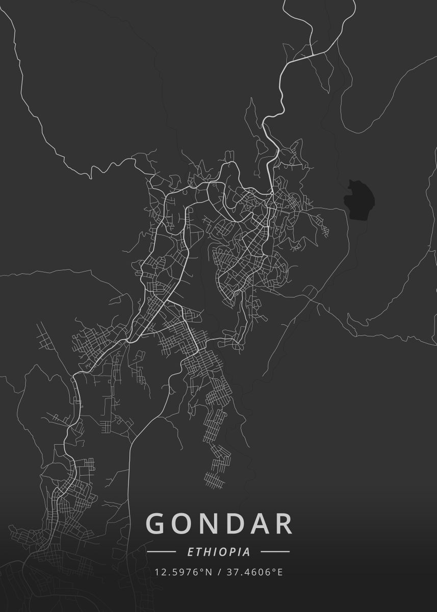 'Gondar Ethiopia' Poster by Designer Map Art | Displate