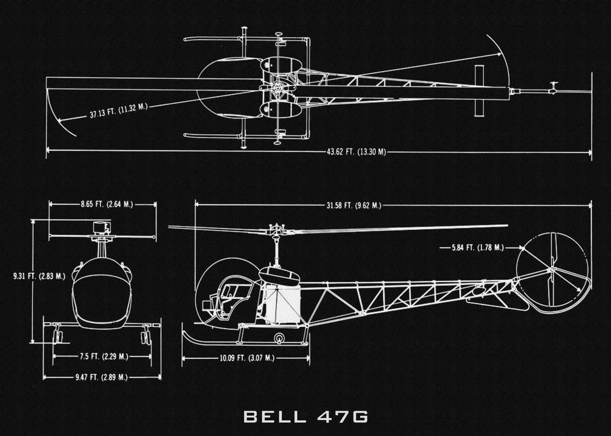 'BELL 47G' Poster by Blueprint Expert | Displate