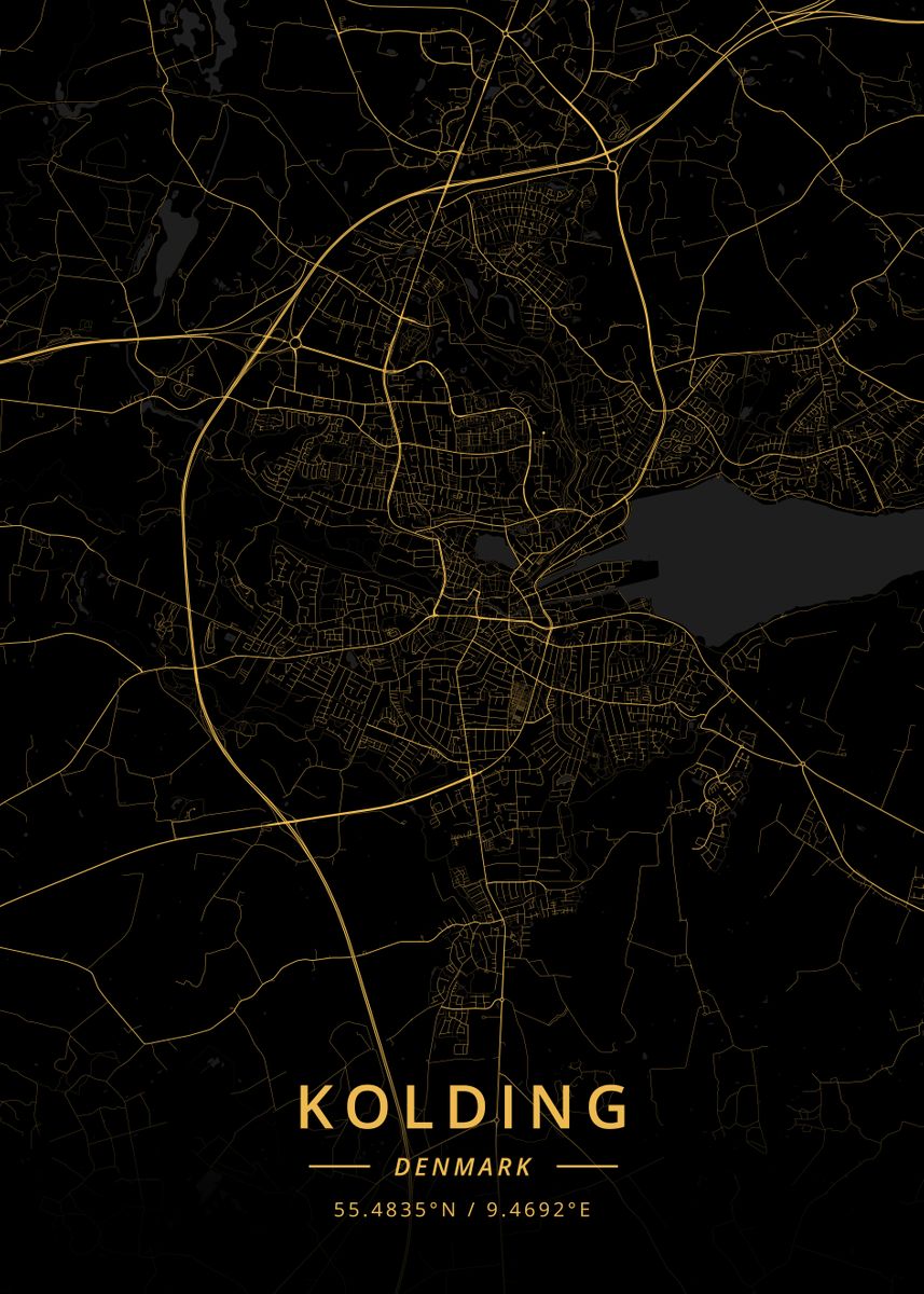 'Kolding Denmark' Poster by Designer Map Art | Displate