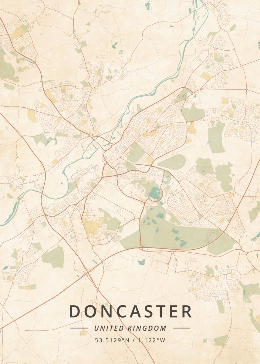 'Doncaster United Kingdom' Poster by Designer Map Art | Displate